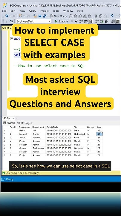 How To Use Select Case In Sql With Examples Coding Sql Sqlqueries Shorts Sqlinterview Youtube