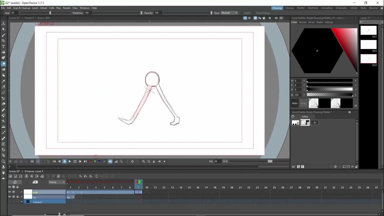 Creating a Walk Cycle in Opentoonz - YouTube