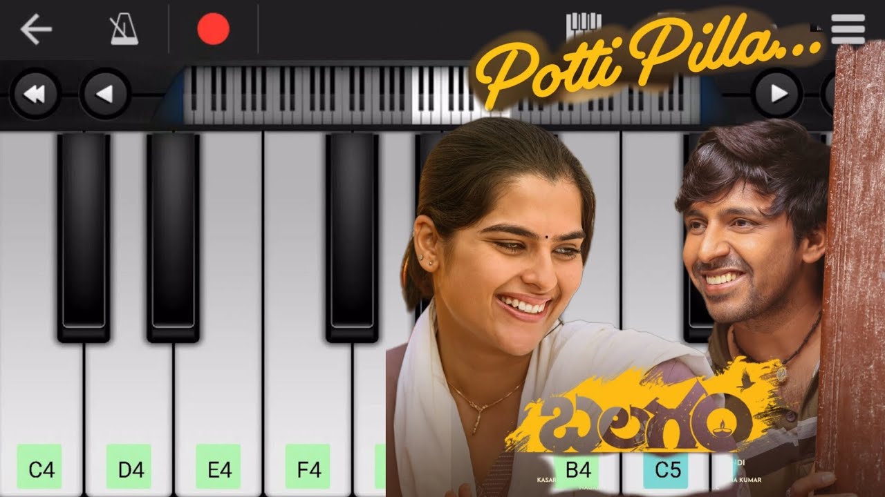 Potti Pilla Mobile Piano Tutorial | Balagam | Ram miryala - YouTube