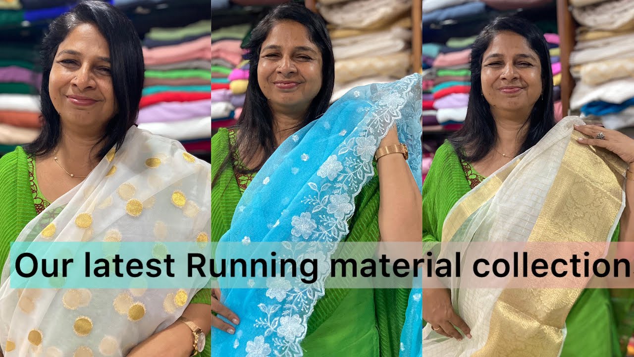 OUR LATEST RUNNING MATERIAL COLLECTIONS | Revathy wedding collections ...