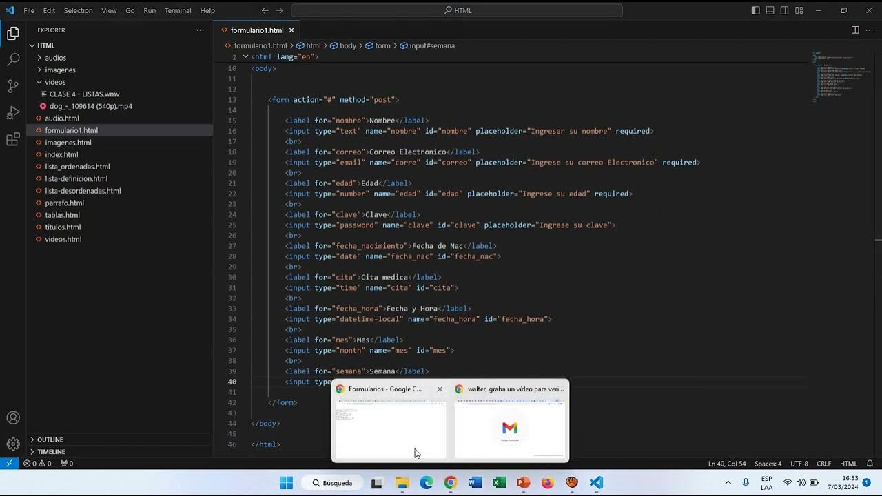 HTML-CSS-JAVASCRIPT: CLASE 9 FORMULARIO INPUTS - YouTube