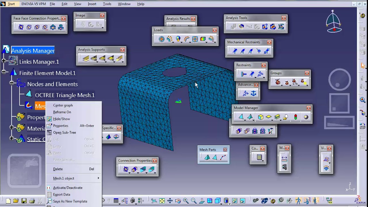 FEA, Shell Problem, Catia Finite Elements, Nader G. Zamani - YouTube