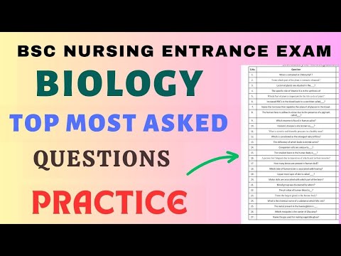 Bsc Nursing Entrance Exam Previous year asked questions practice - YouTube