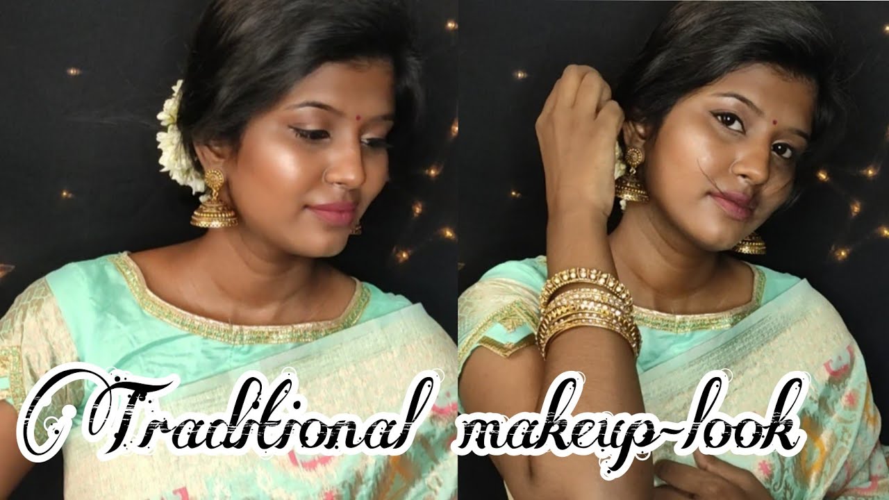 Traditional makeup look on dusky skin😍|Natural glow🌟|Tamil - YouTube