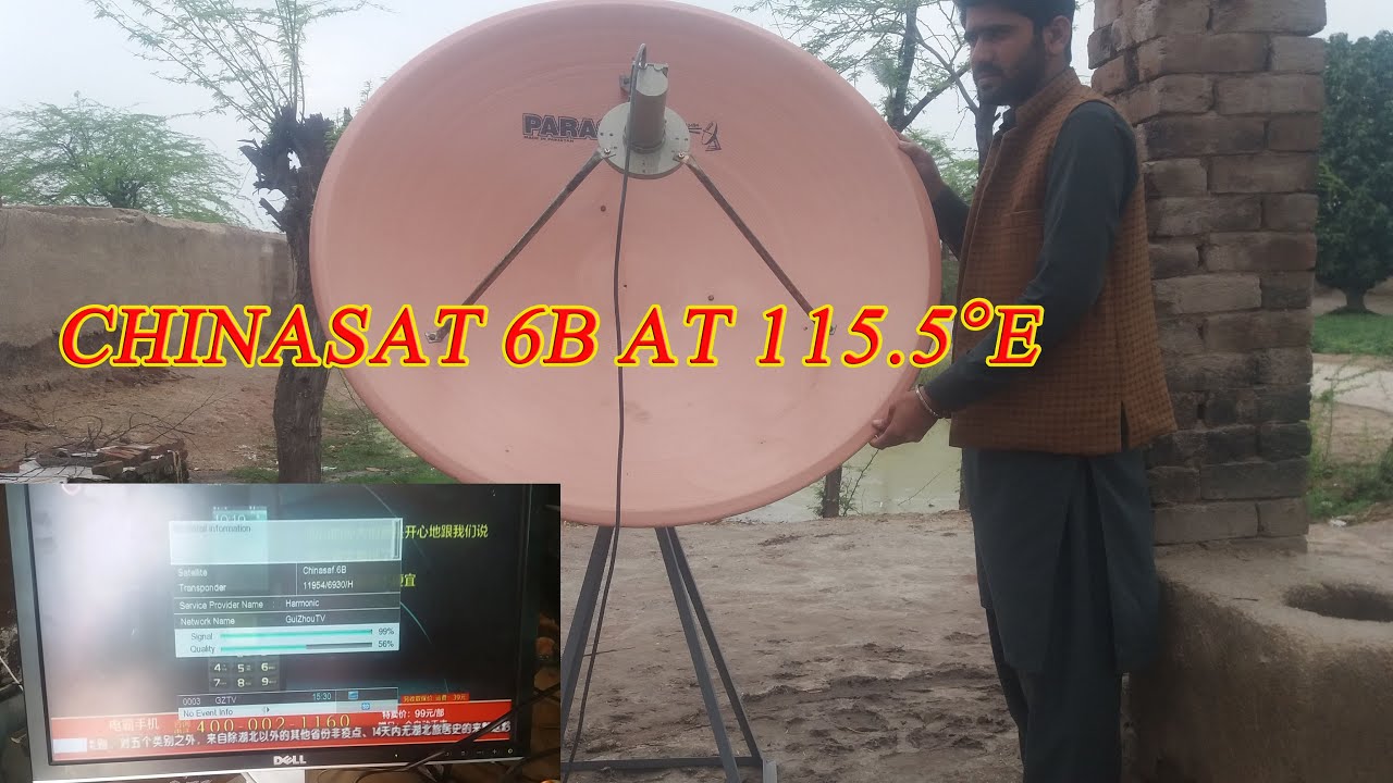 Chinasat 6B at 115 5@E 4 feet new dish setting Bs dish tech - YouTube