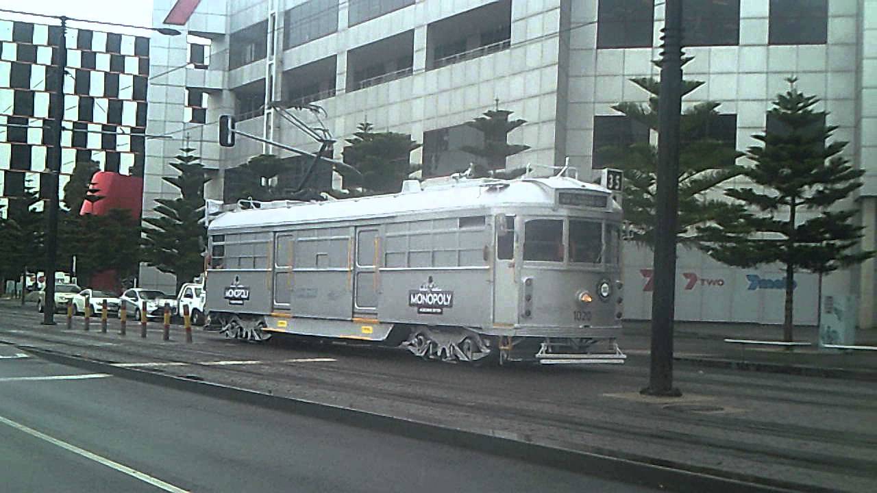 Monopoly Melbourne edition tram (1020) @ Docklands - YouTube