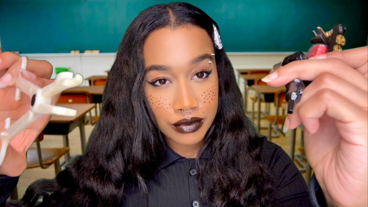 Asmr Goth Girl In The Back Of The Class Gives You A Tattoo 💉🩸 Tattoo