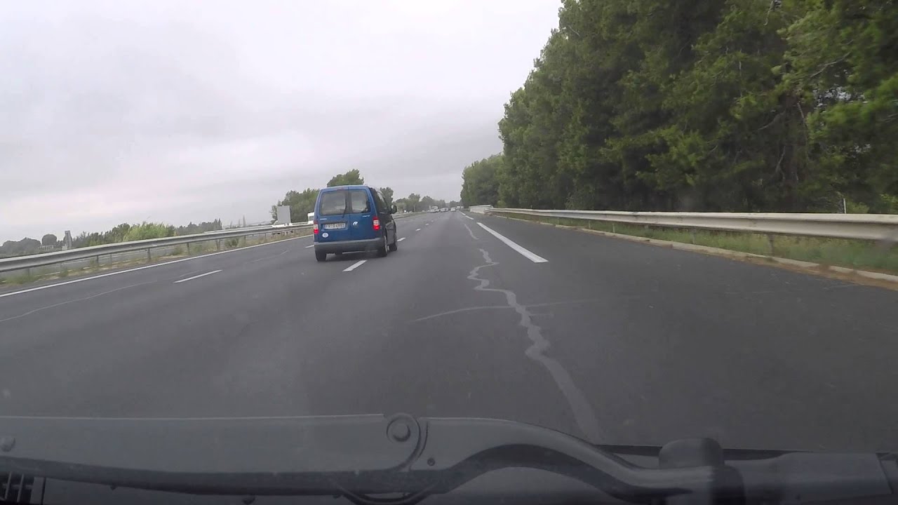 France by Autoroute - A75 la Méridienne onto A9 and past Beziers - YouTube