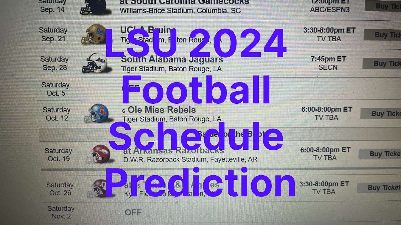 LSU 2024 Football Schedule Prediction #college football - YouTube