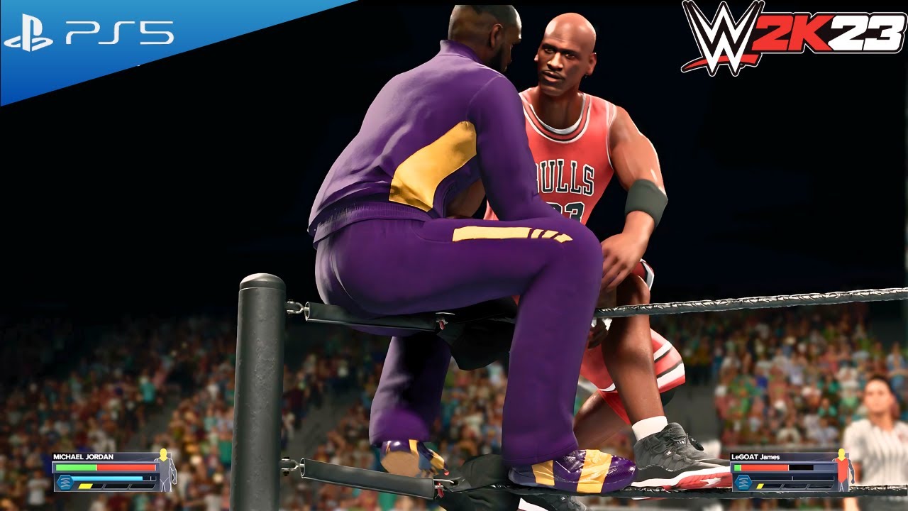 WWE 2K23 Michael Jordan vs Lebron James NBA Edition Next Gen P55 ...