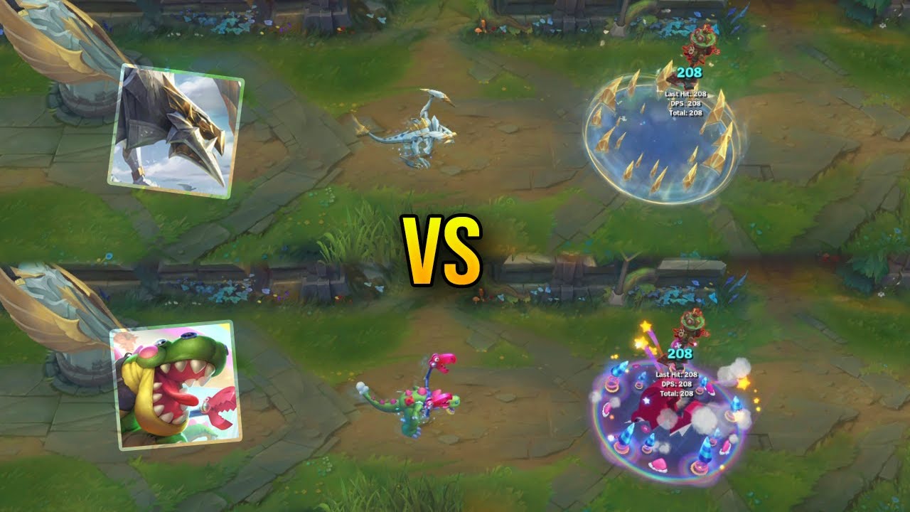 Petricite Cho'Gath vs Toy Terror Cho'Gath - Skin Comparison - League of ...