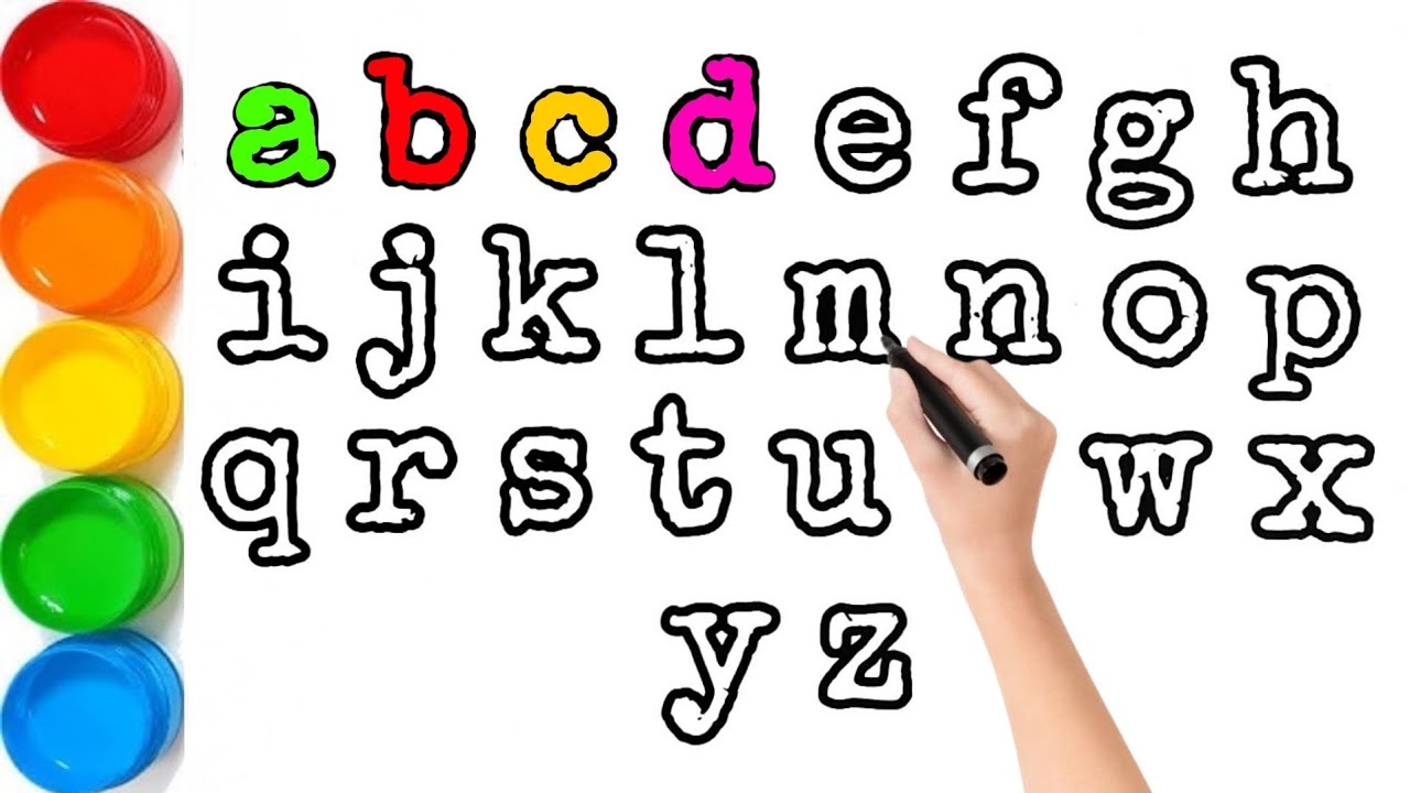 ABCDEFGHIJKLMNOPQRSTUVWXYZ , Easy Draw and Paint Alphabet A to Z ...