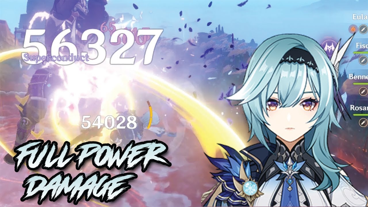 Eula Full Power Attacks Testing | 50k-60k AUTOS 80k-120k E-Skill Damage ...