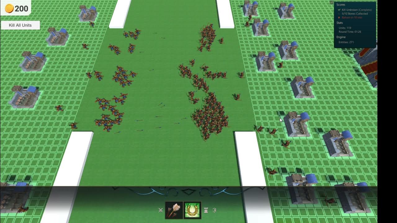 Small RTS Game work in progress with deterministic lockstep engine - YouTube