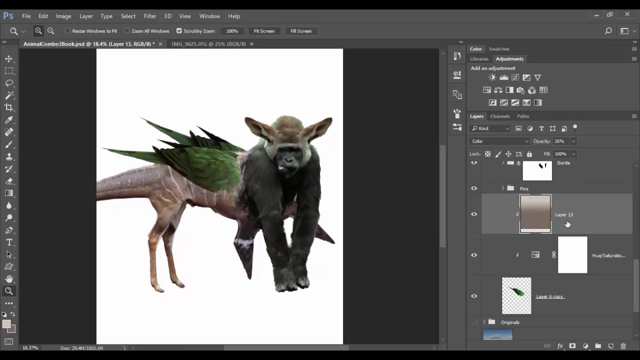 Animal Combo Part 5 in Adobe Photoshop CC - YouTube
