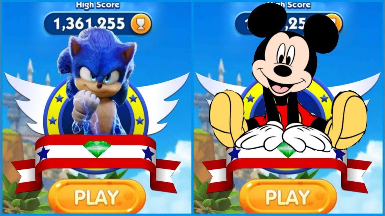 Sonic Dash vs Mickey Mouse Subway _ Movie Sonic vs All Bosses Zazz ...