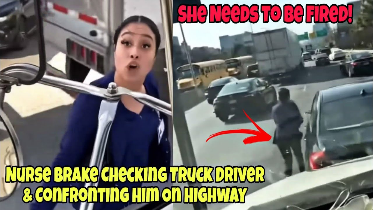 Nurse Brake Checking Truck Driver 😡 Lost Truck Driver Gets Angry ...