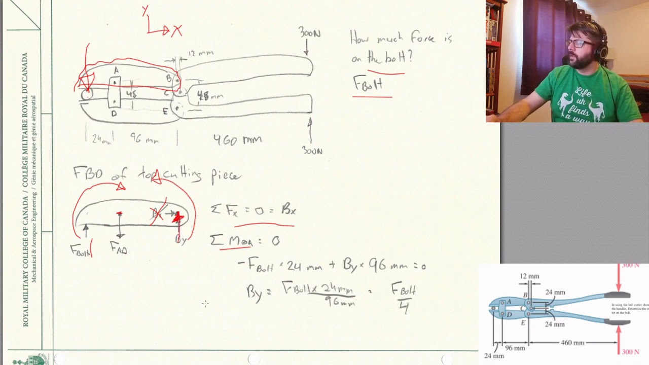 Static Mechanics - Bolt Cutters Example - YouTube