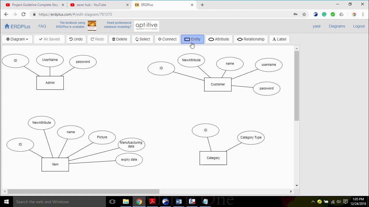 How To Make Entity Relationship Diagram - Youtube