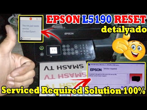 EPSON L5190 Service Required Solution - YouTube