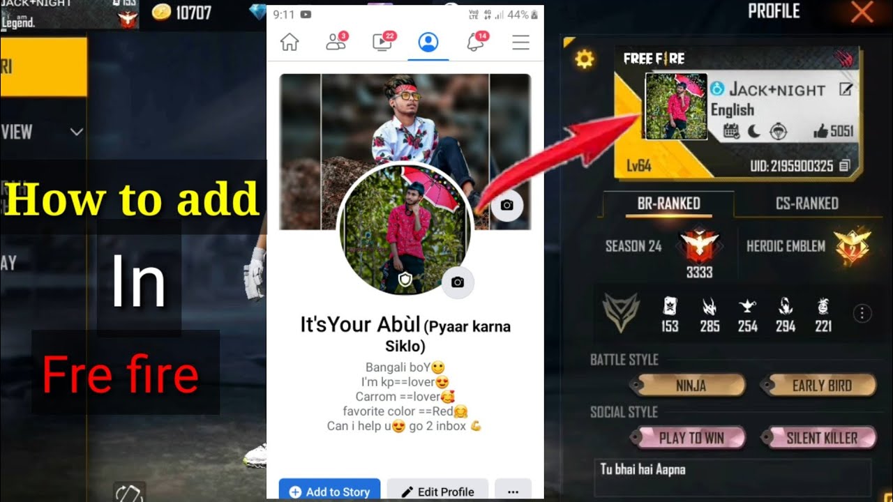 Facebook profiler pic free fire avatare kibabe add kora jay||How to ...