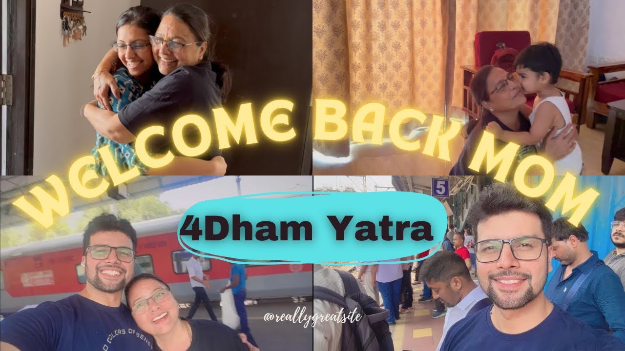 Welcome back home mom …. ठरलं तर मग आज mom ला recieve करायला स्टेशन ला ...