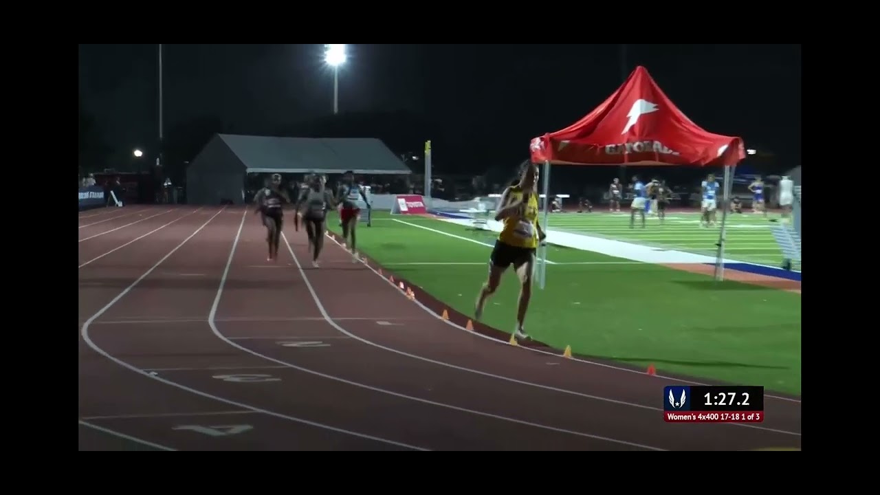 Falcon Track Club 17-18 Girls 4x4 2025 USATF JOs PR! - YouTube