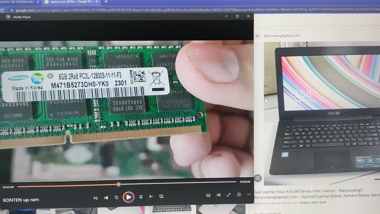 UPGRADE RAM LAPTOP JADUL ASUS X453M - YouTube