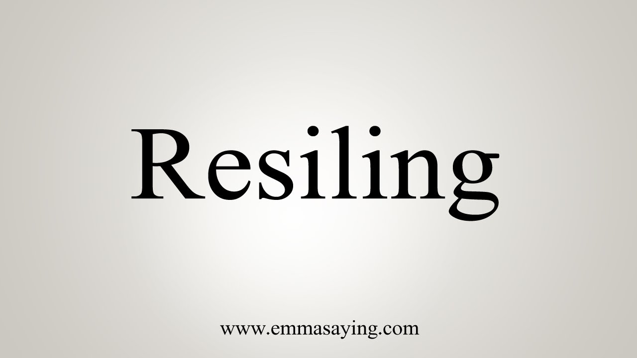 How To Say Resiling - YouTube