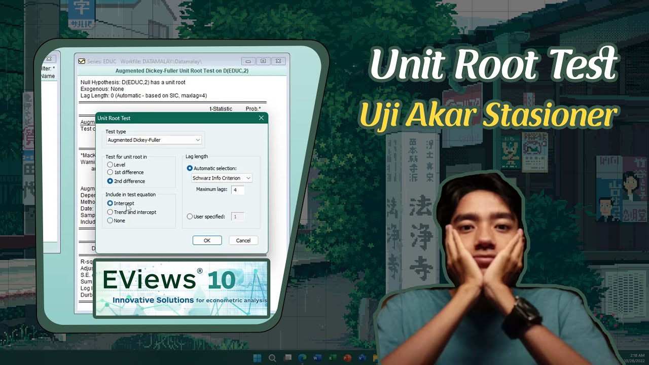 #1 Mudah, Tutorial Unit Root Test, Uji akar unit dengan Eviews - YouTube