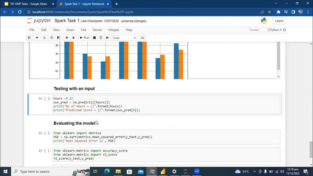 PREDICTION USING SUPERVISED ML(Sparks Task 1) - YouTube