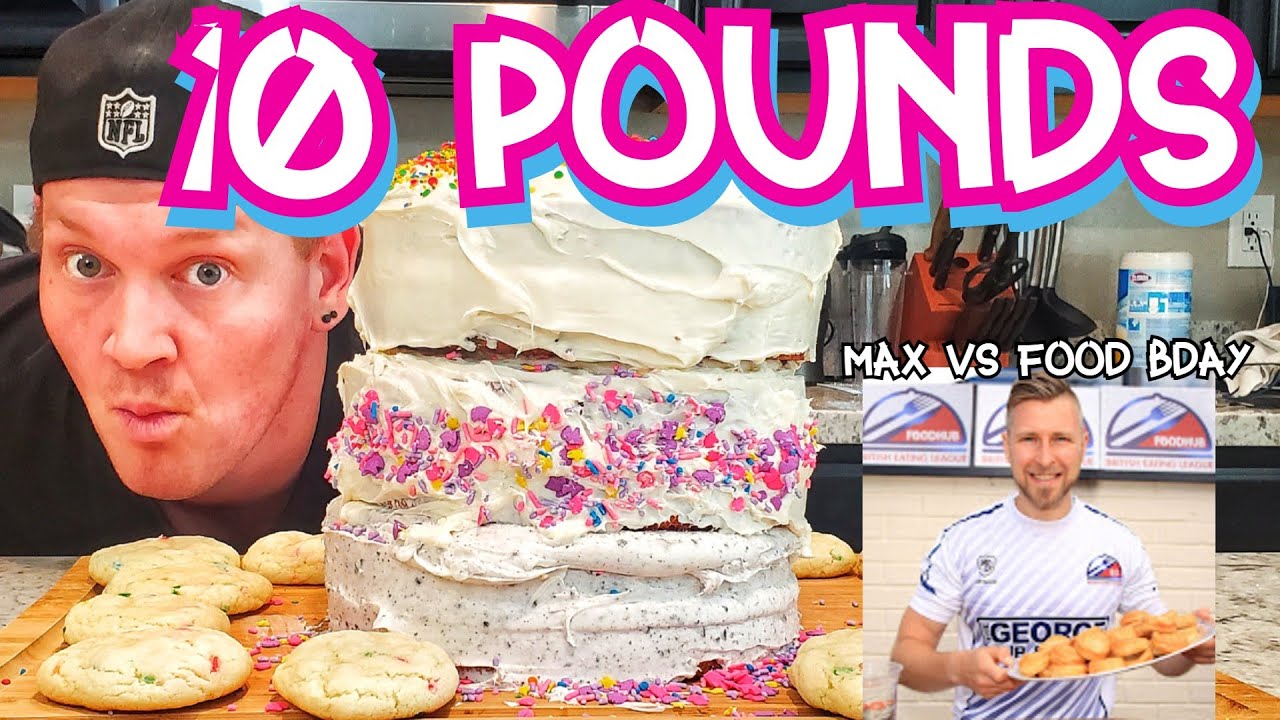 ATTEMPTING TO EAT AN 18,000 CALORIE FUNFETTI CAKE FOR MAX VS FOOD BDAY ...