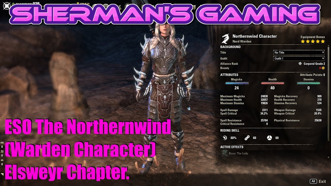 ESO The Northernwind (Warden Character) Elsweyr Chapter. - YouTube
