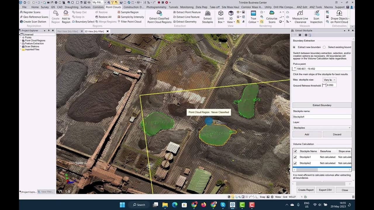 TBC 5.90 | Stockpile Extraction Enhancement | Trimble Business Center Guide - YouTube