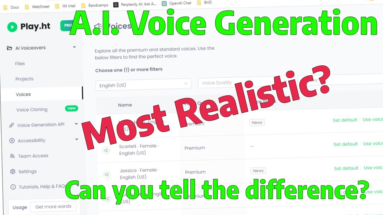Most Realistic AI Voice App? Play.ht Voice Generation Review ...
