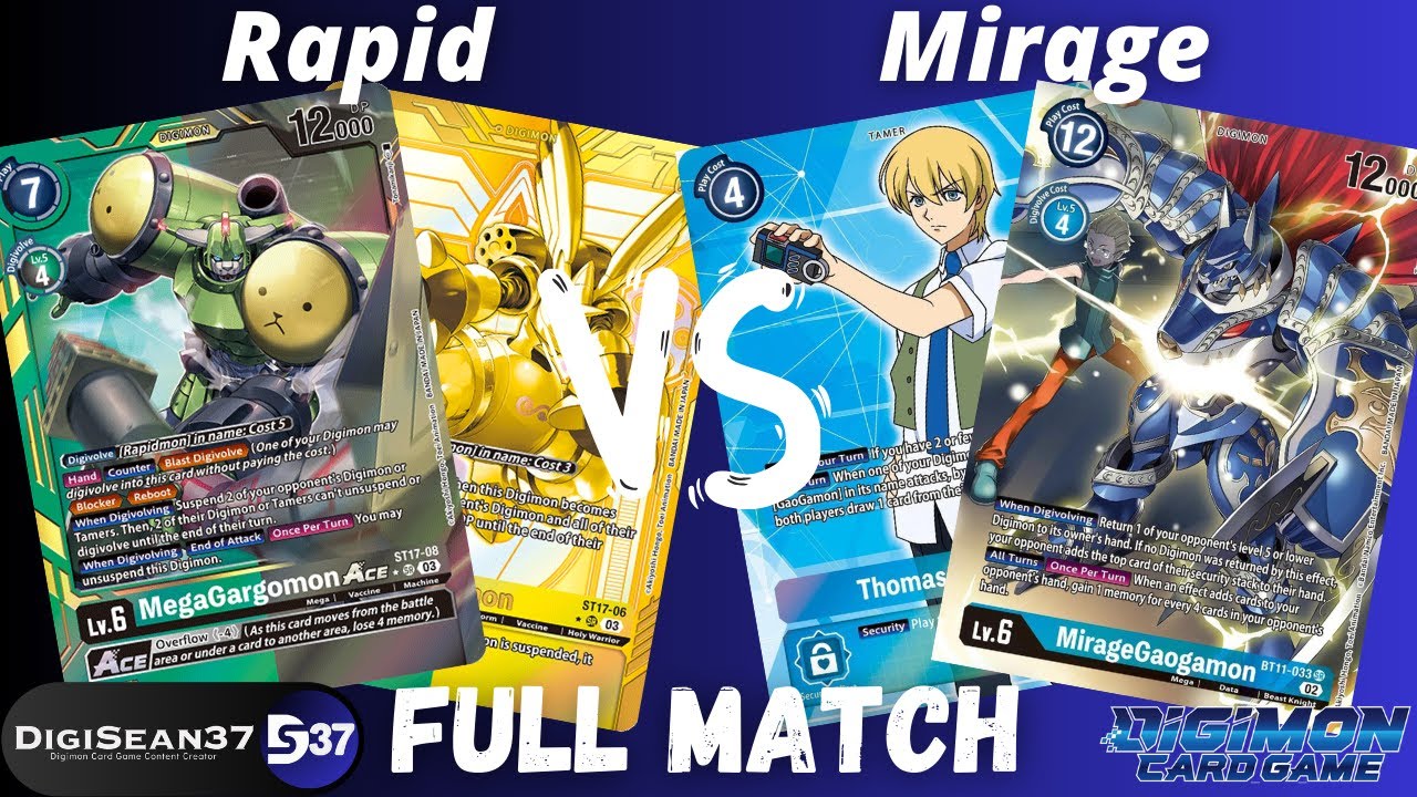 Rapidmon Alliance VS MirageGaogamon | Digimon Card Game | BT15 Exceed ...