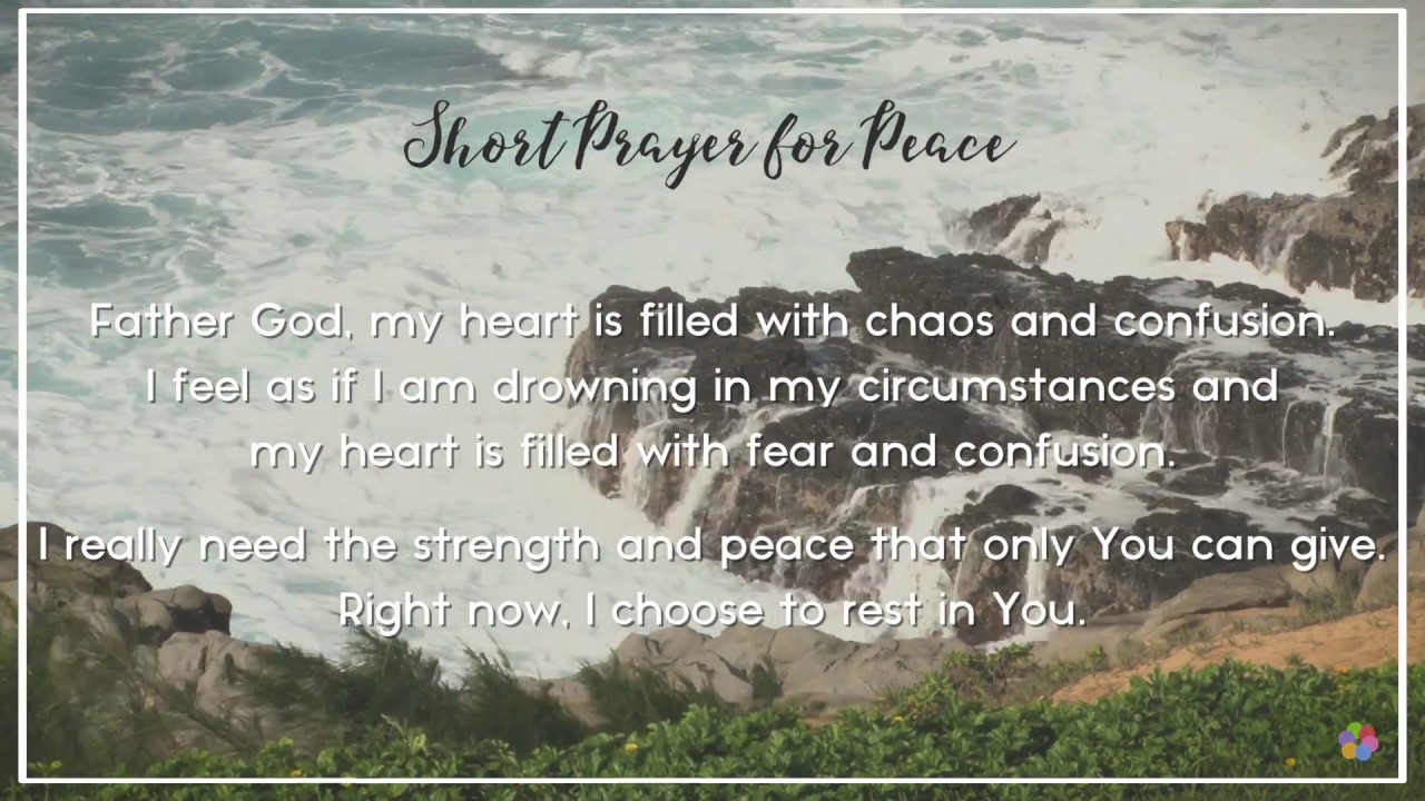Short Prayer for Peace - YouTube