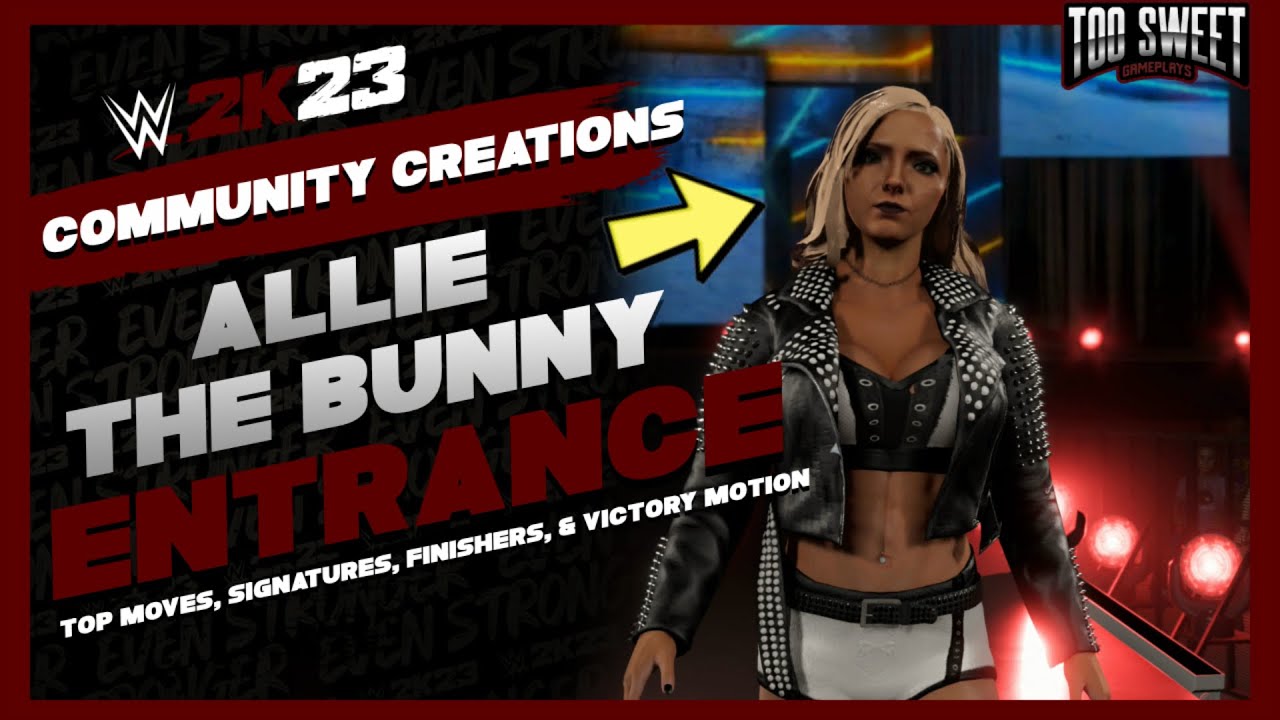 WWE 2K23 Allie The Bunny Entrance, Top Moves, Signatures, Finishers ...