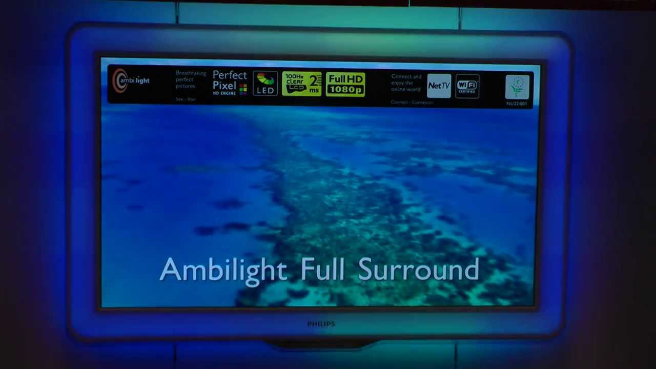 White HDTV Philips Aurea 40PFL9904H LED 1080p TV MultizoneAV.com - YouTube