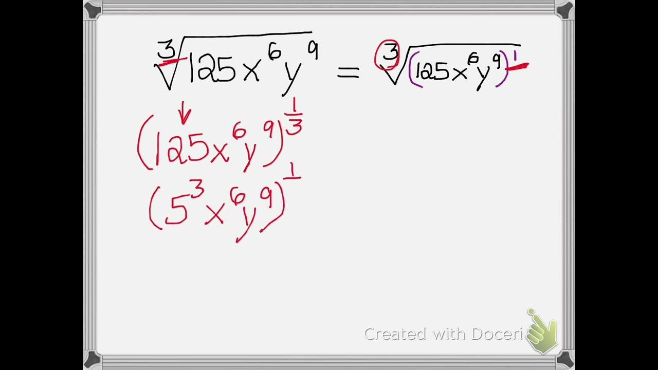 Simplifying Radical Expressions using exponent sheet - YouTube