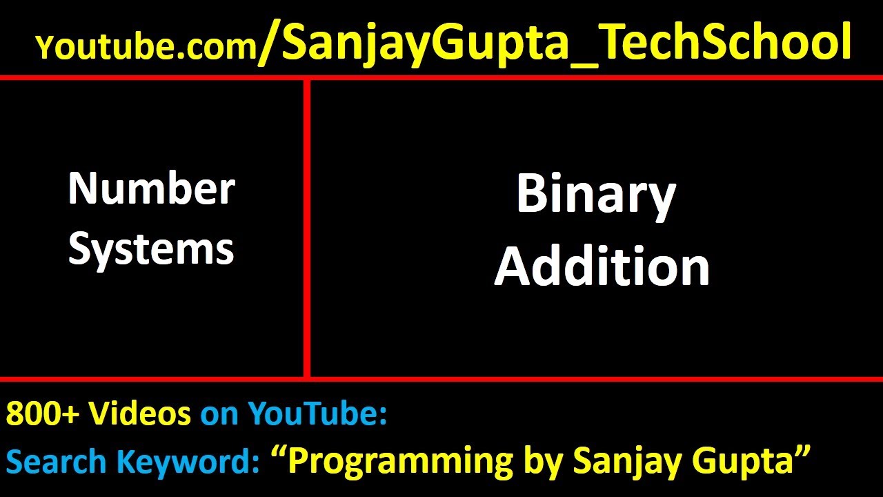 06 Number System | How to perform binary addition operation in number ...