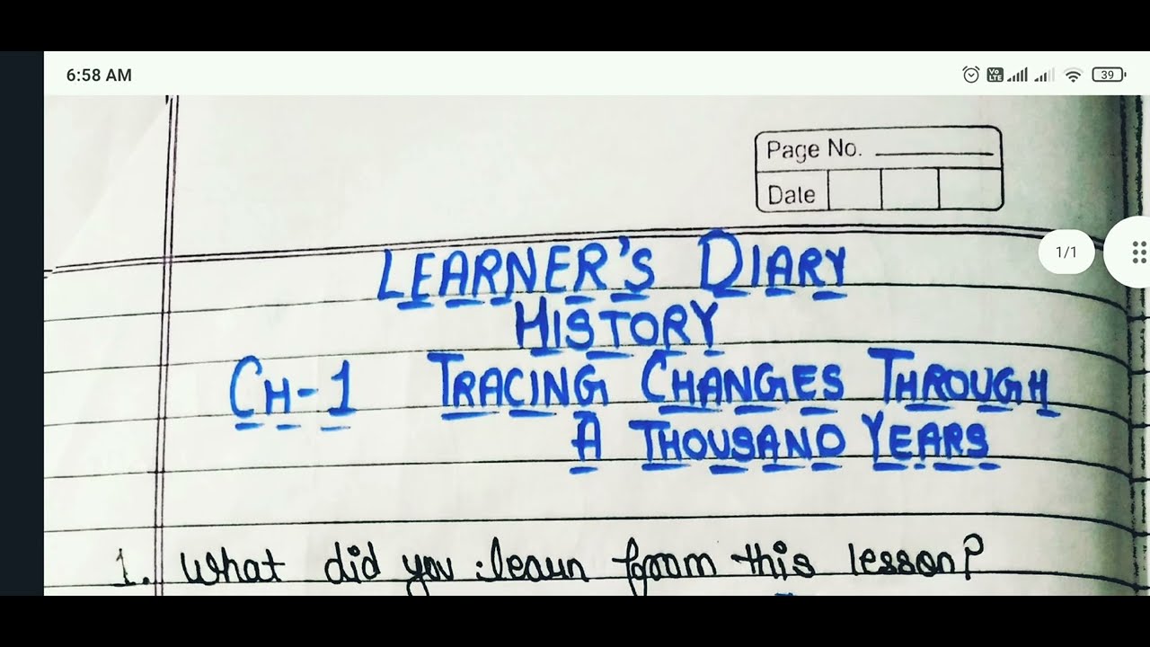 Learner's Dairy | Ch -1 | Tracing Changes Through A Thousand Years ...