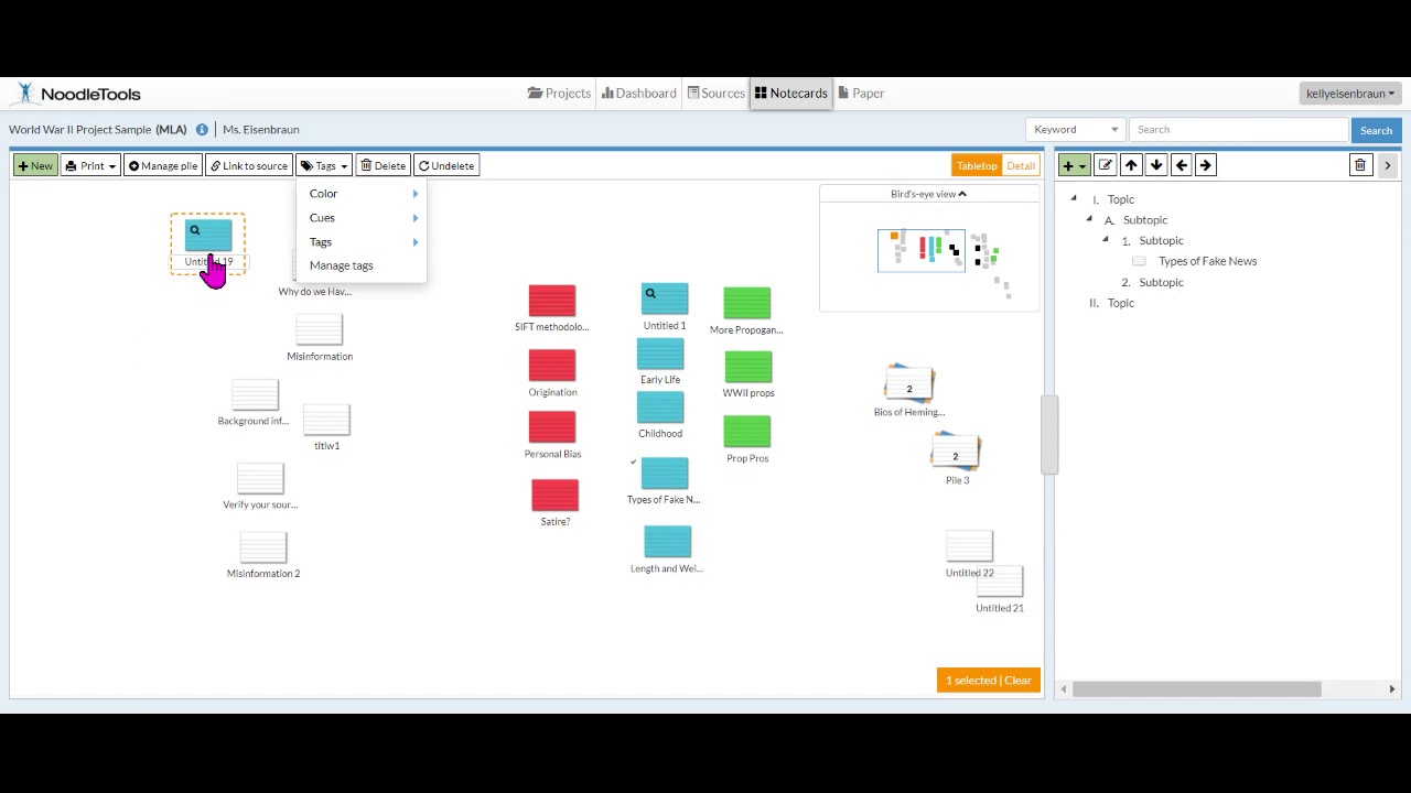 NoodleTools Notecard Tags - YouTube