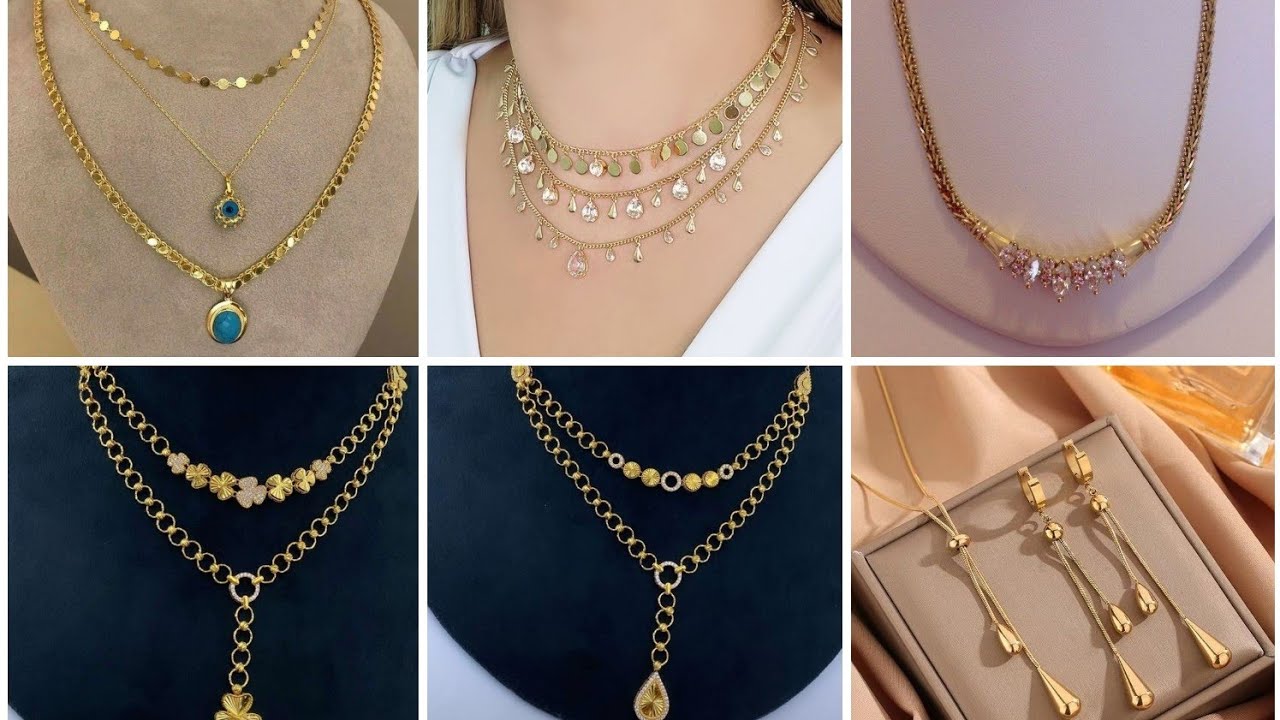 daily wear necklace design || simple design necklace Korean || light ...