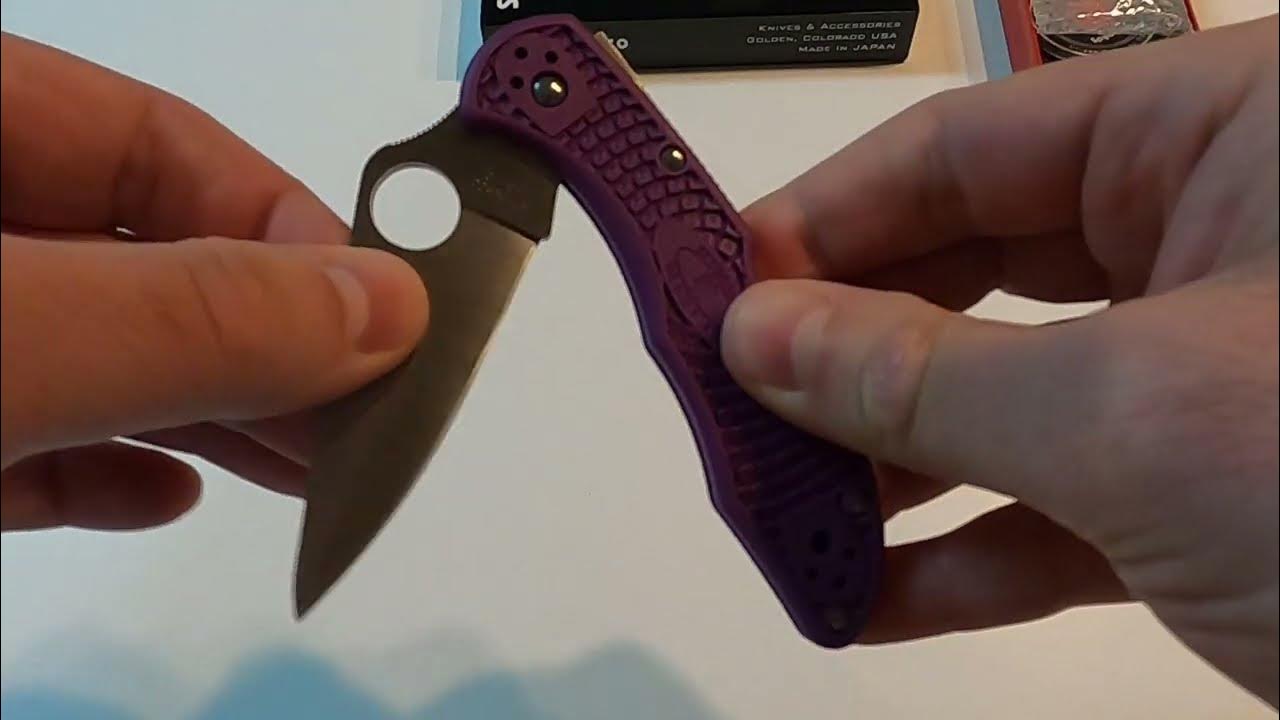 Spyderco Delica 4 Purple Unboxing - YouTube