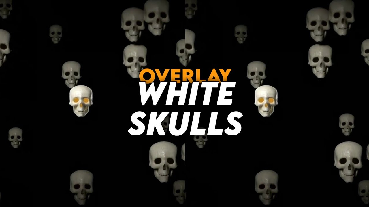 white skulls video overlay for editing - YouTube