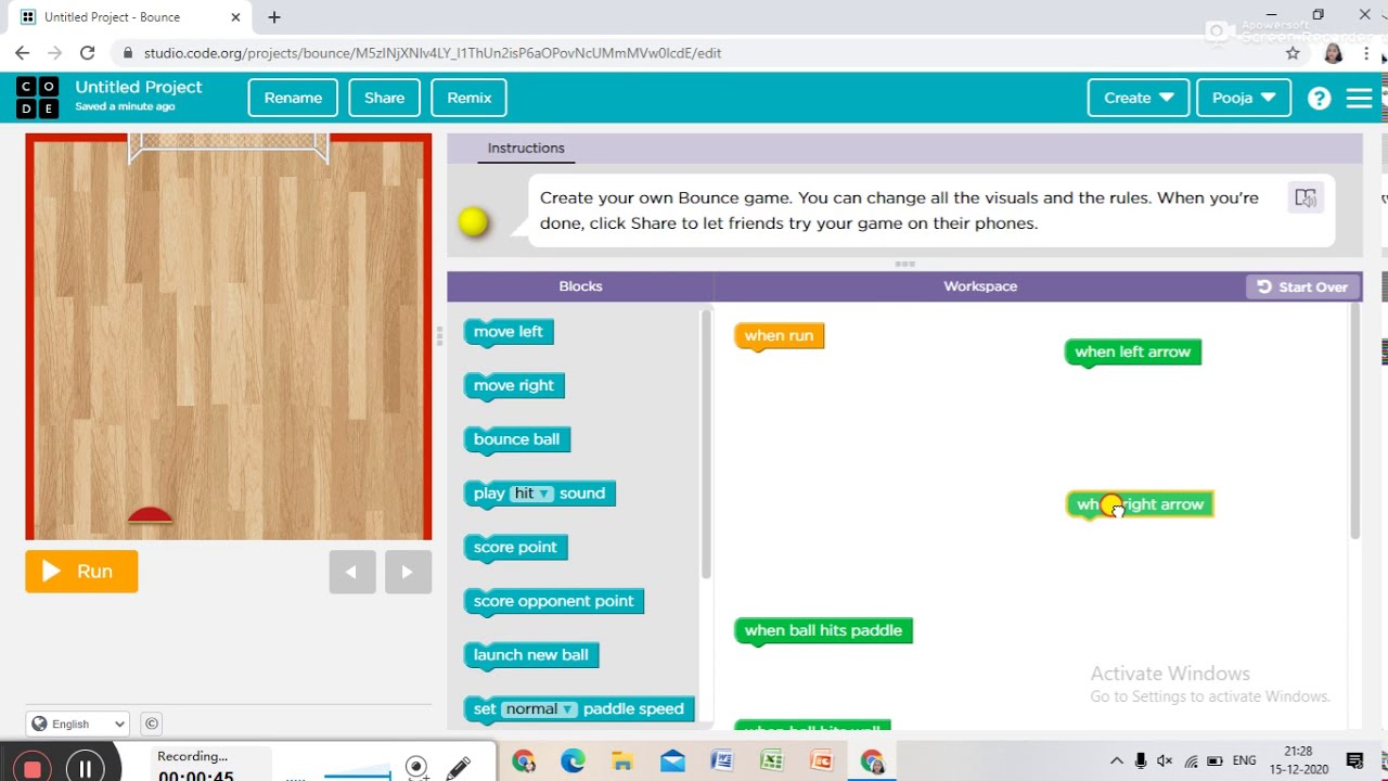 Bounce Ball game in sprite lab - YouTube