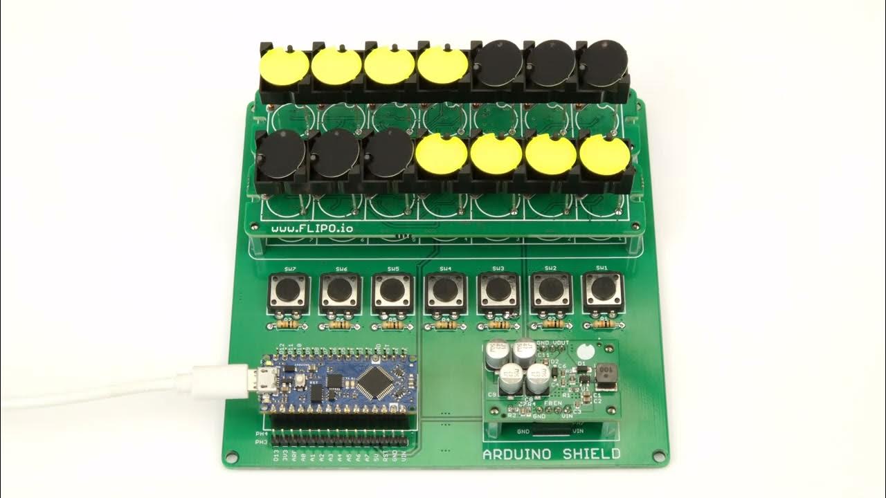Flip-disc Arduino Shield - 1x7 Displays - YouTube