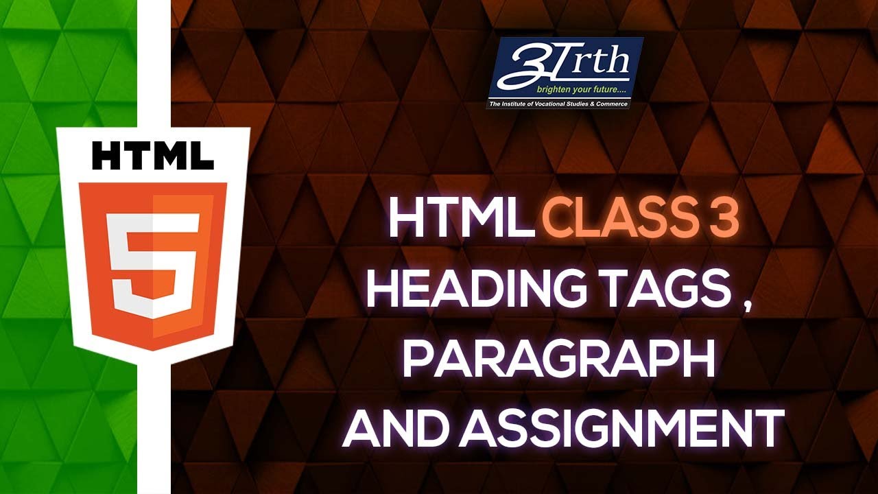 html heading tag tutorial - html paragraph tag tutorial - Lesson 3 - YouTube