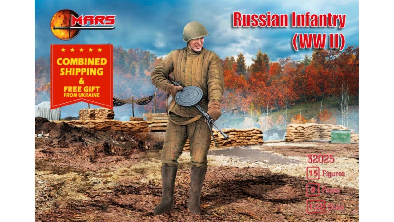Unboxing Mars Figures 32025 - 1/32 - Russian Infantry WW II 15 Figures ...